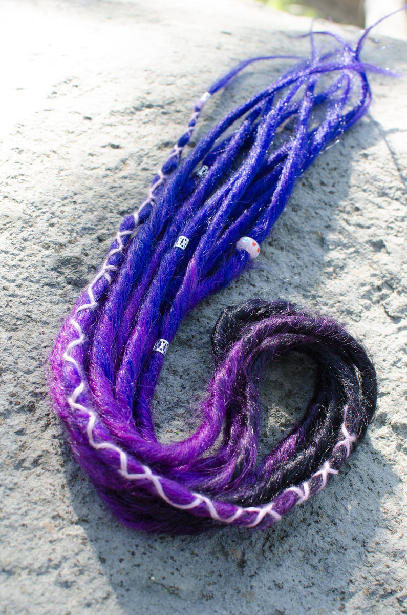 Dreadlock extensions, Set of dark purple Ombre – illjay