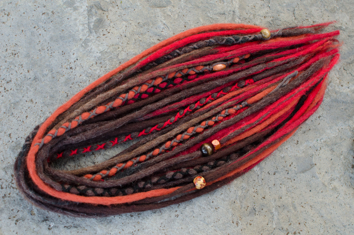 Wool Dreadlock Extensions, Cherry Ombre – illjay